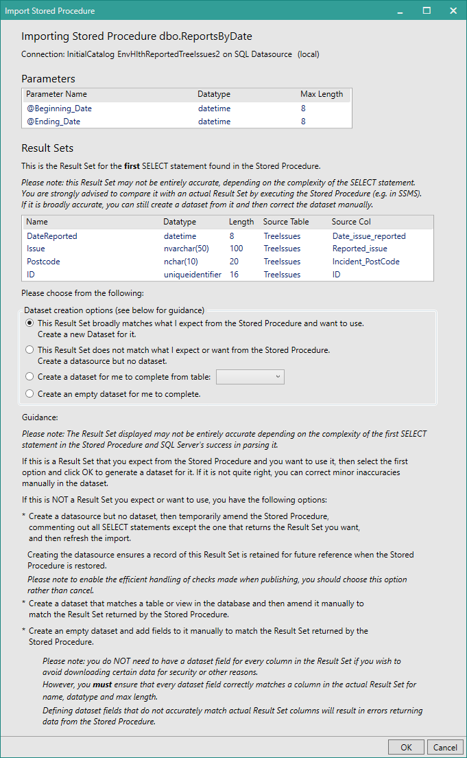 Import a Stored Procedure