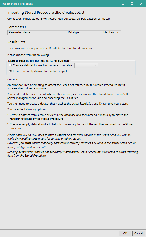 Import a Stored Procedure