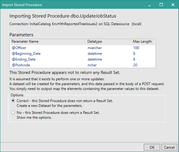 Import a Stored Procedure